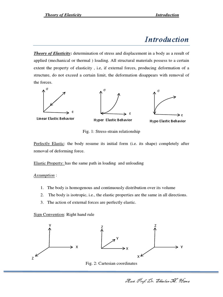 Theory of Elasticity | PDF | Deformation (Mechanics) | Elasticity (Physics)