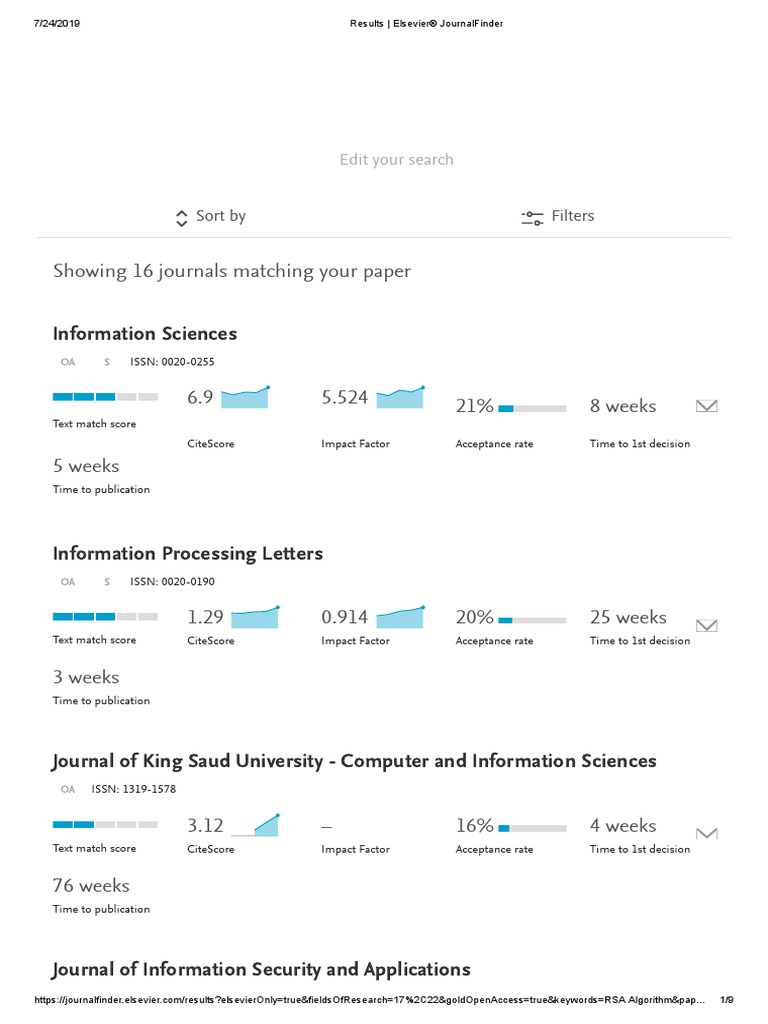 Showing 16 Journals Matching Your Paper: Information Sciences | PDF ...