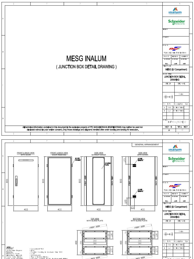 Mesg Inalum - Junction Box Detail Drawing - Rev-B PDF | PDF