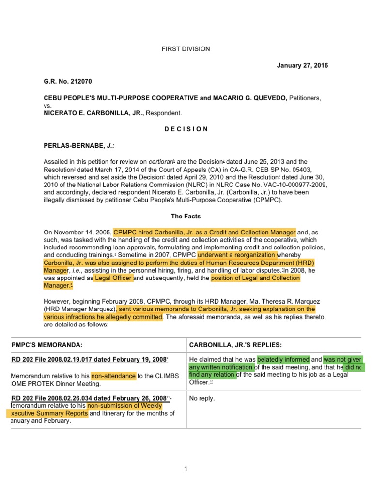 18 - Cebu People's MTC vs. Carbonilla | PDF | Notary Public | Employment