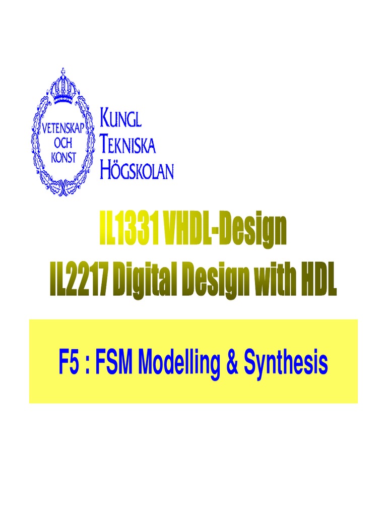 F5 - FSM Modelling and Synthesis PDF | PDF | Digital Electronics ...