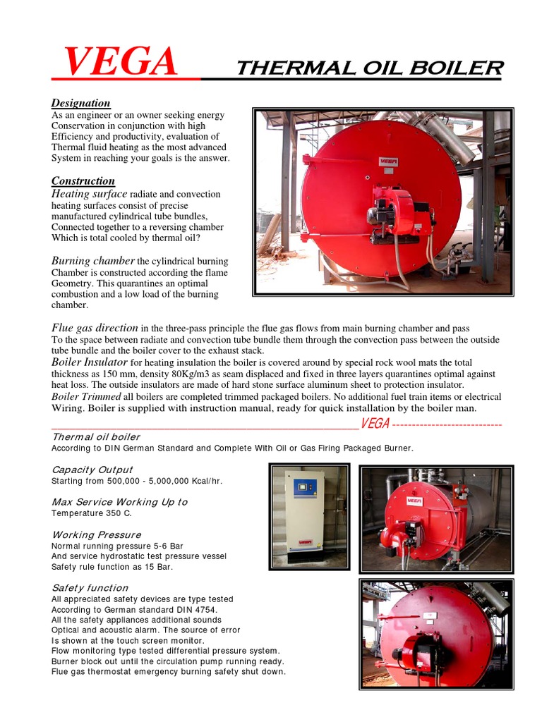 Thermal Oil Boiler Vega PDF | PDF | Boiler | Thermal Insulation