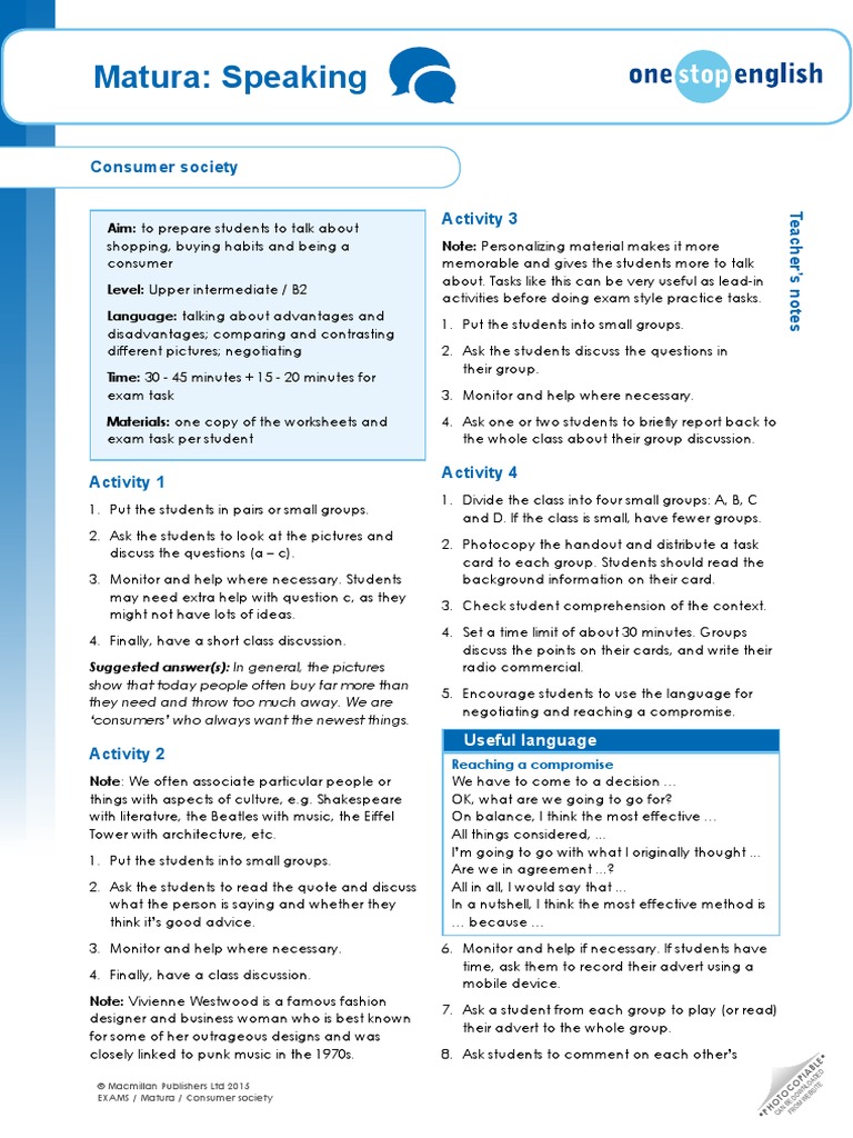 Consumer Society Lesson Plan | PDF | Question | Lesson Plan