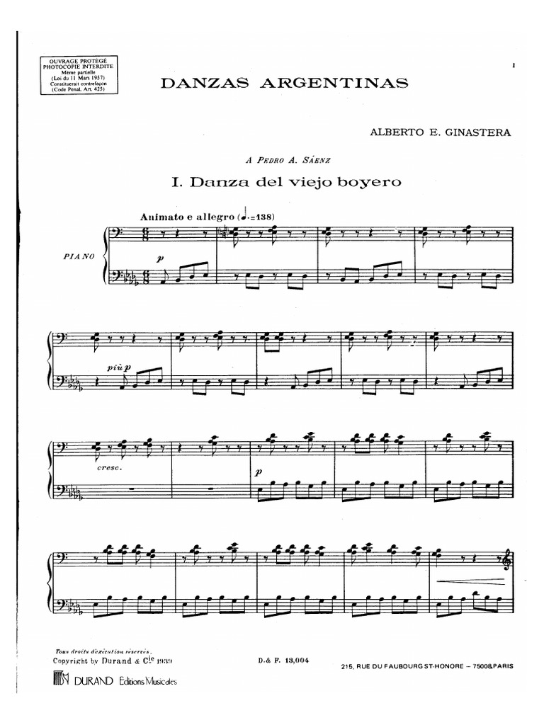 Ginastera - Danzas Argentinas Opus 2 PDF | PDF
