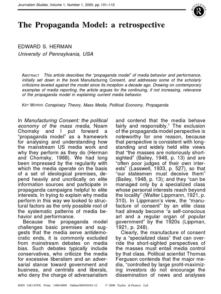 The Propaganda Model | PDF | Propaganda | Journalism