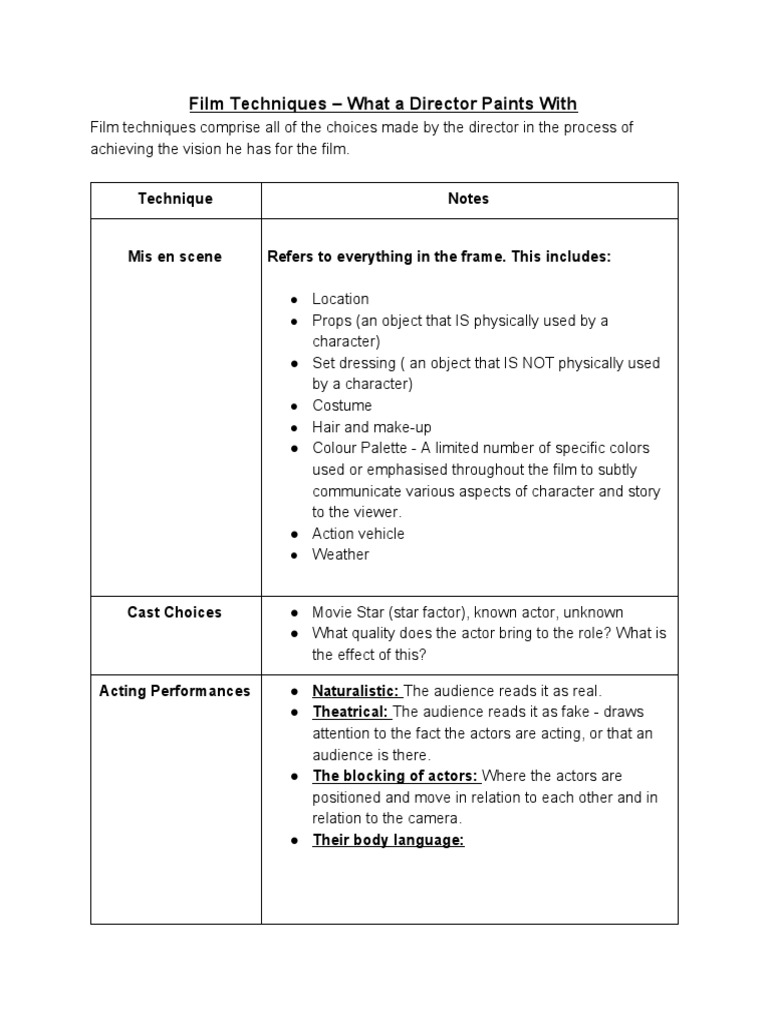 Film Techniques PDF | PDF | Camera