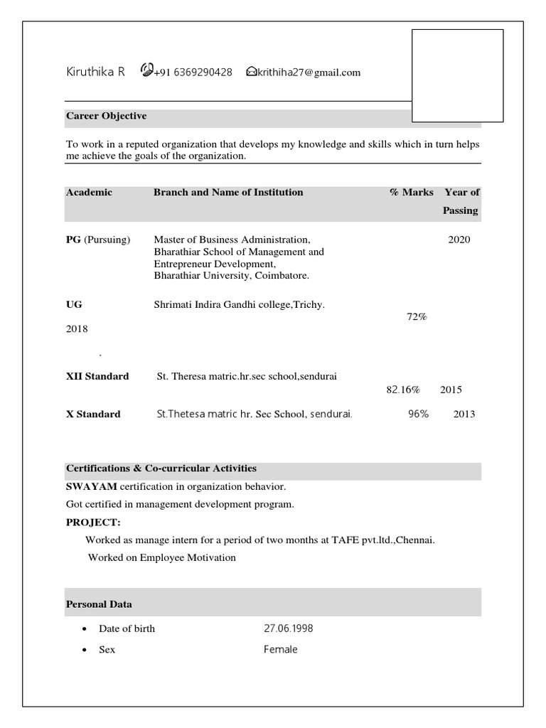 Rahul Resume (1) 1 | Download Free PDF | Business | Cognition