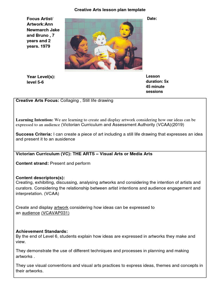 Edar 368 Lesson Plan - Visual and Media Arts 2 | PDF | The Arts | Drawing