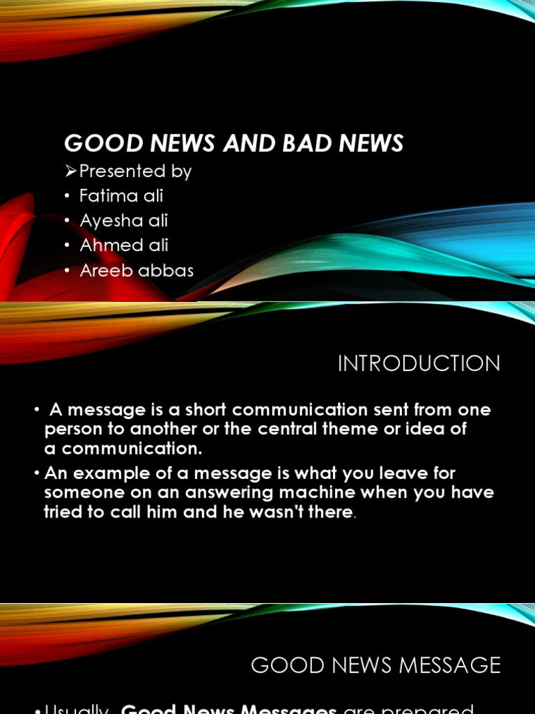 Good vs. Bad News Communication Guide | PDF
