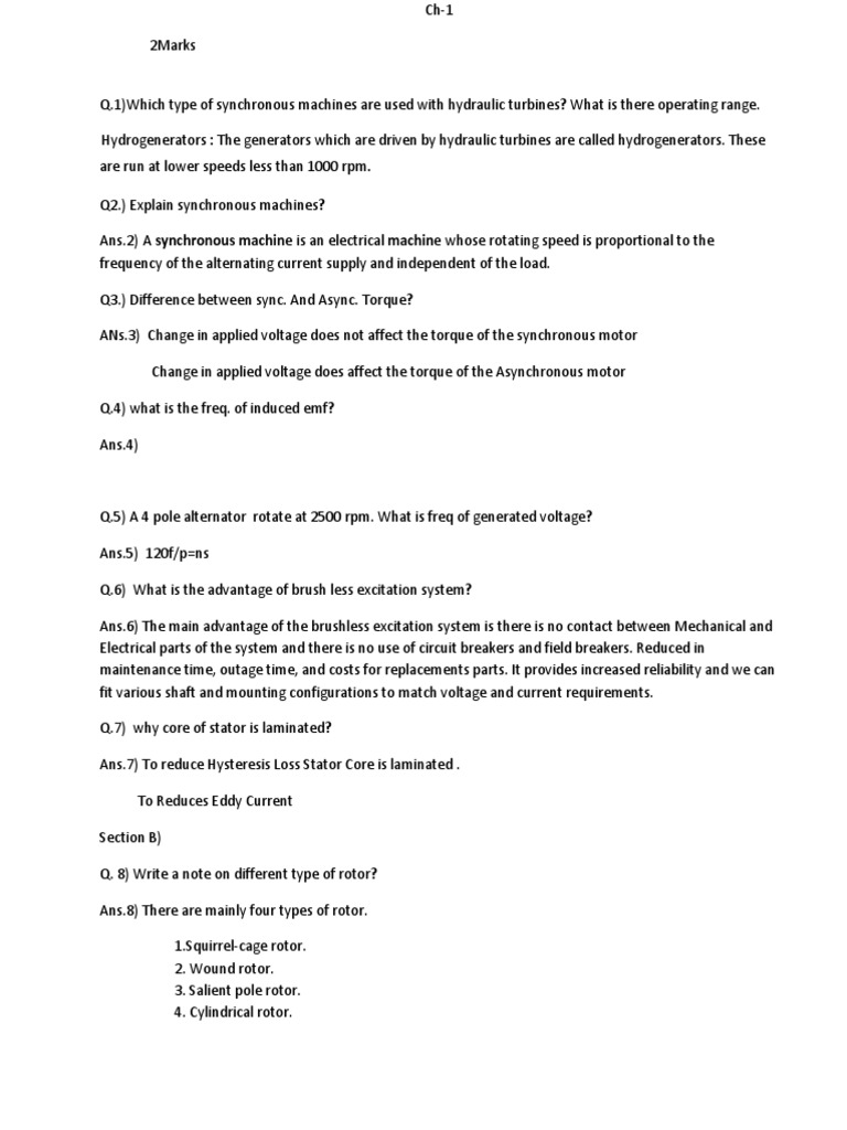 Notes For Power System 5th Sem | PDF | Electric Motor | Physics