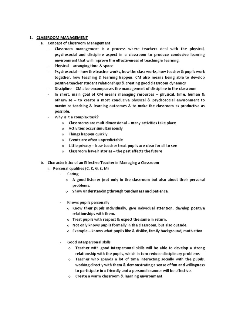 Classroom Management Essentials for Teachers | PDF | Special Education ...