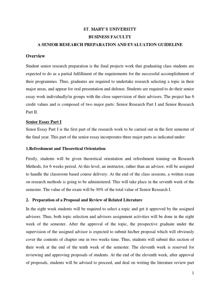 Senior. Research Proposal Guideline | PDF | Book Design | Data Analysis