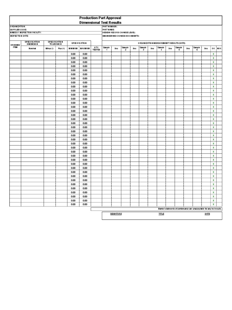 Dimensional Inspect Report-Template | PDF | Specification (Technical Standard) | Evaluation