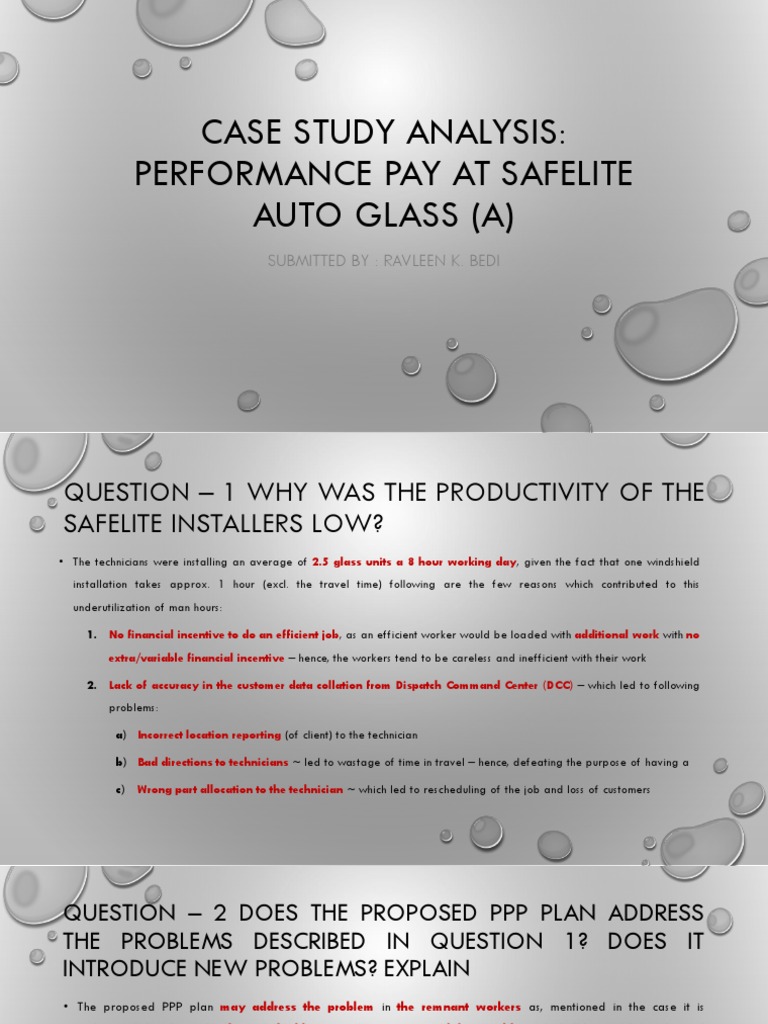 Case Study Analysis | PDF | Piece Work | Employment
