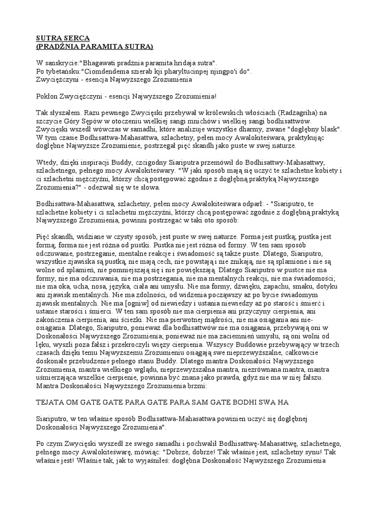 Pradżnia Paramita Sutra | PDF