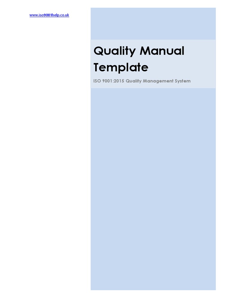 QMS Quality Manual Template | PDF | Quality Management System | Risk Management