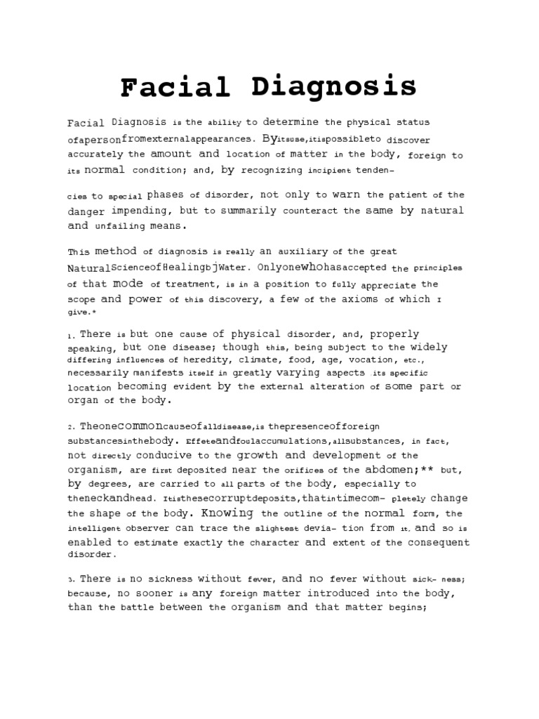Facial Diagnosis | PDF | Fever | Medical Diagnosis