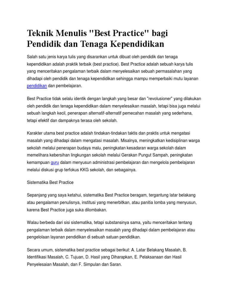 Teknik Menulis Best Practise | PDF