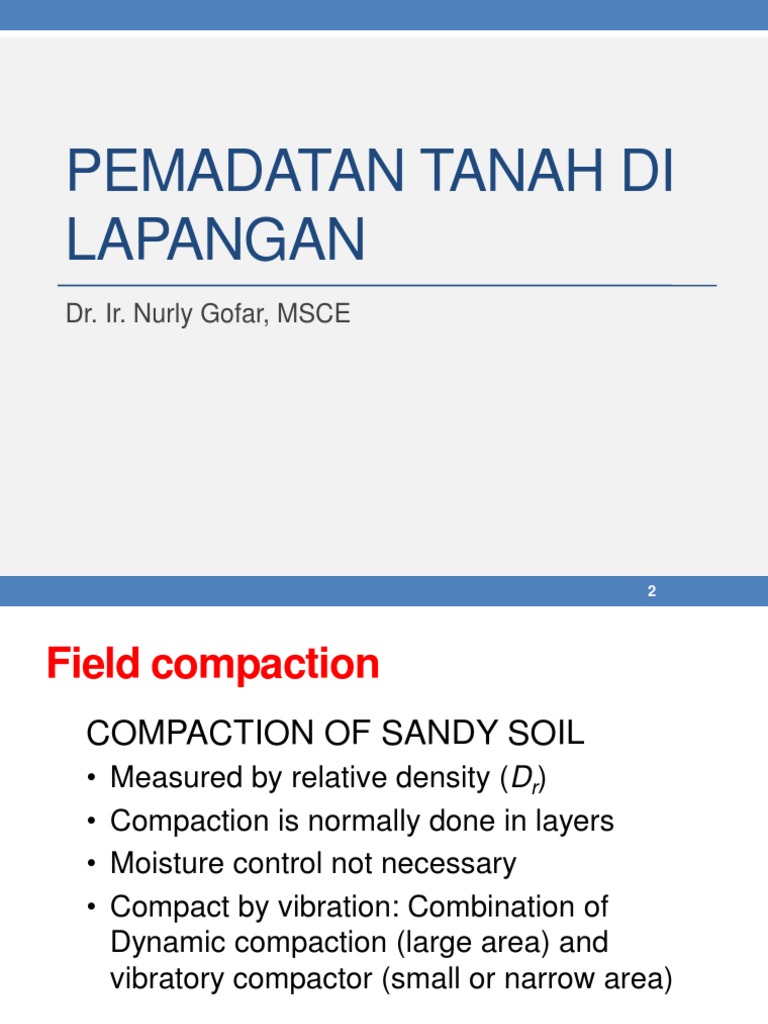Field Compaction Techniques and Control for Sandy and Clayey Soils ...