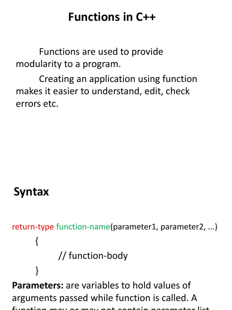 Functions In C Download Free Pdf Parameter Computer Programming Subroutine