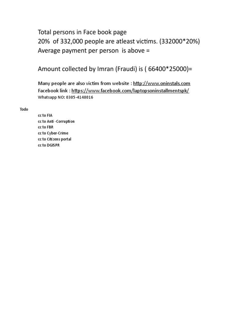 Imran Saed Fraud | PDF