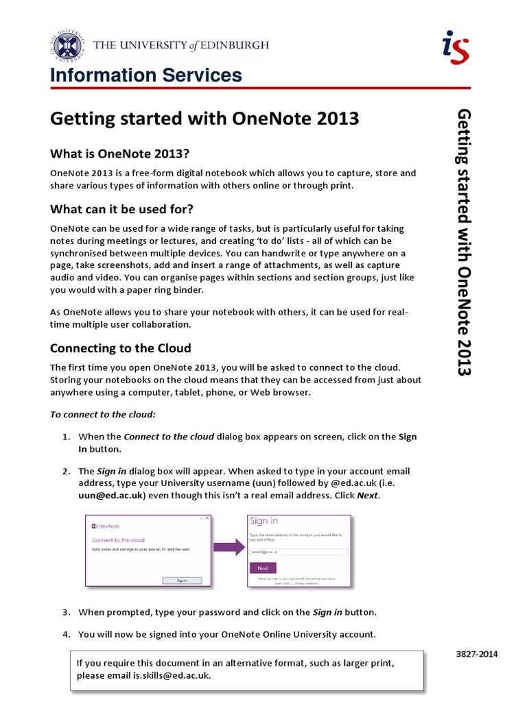 Getting Started With Onenote 2013: Information Services | PDF | Cyberspace | System Software