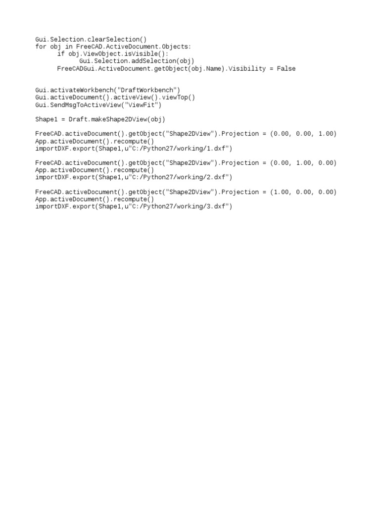 FreeCAD Python Code | PDF