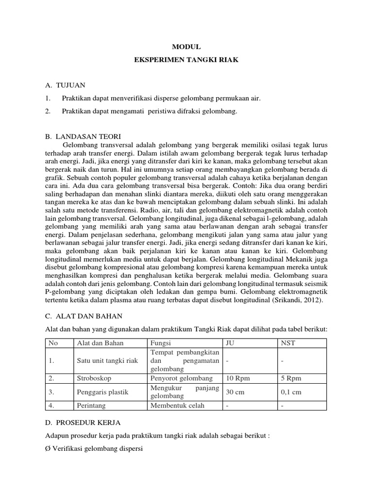Eksperimen Gelombang Air dan Difraksi | PDF | Sains & Matematika