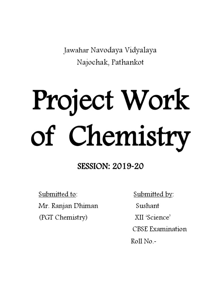 Project Work of Chemistry On Biodiesels | PDF | Biodiesel | Biofuel