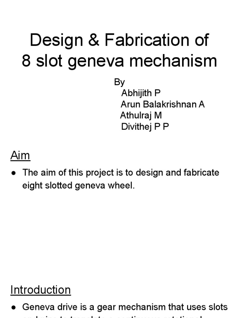 Design of Geneva Wheel | PDF | Technology & Engineering
