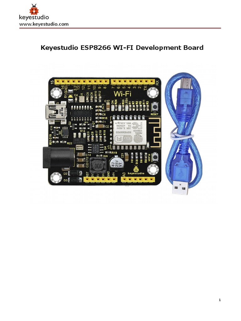 Keyestudio ESP8266 WI-FI Development Board With USB Cable | PDF ...