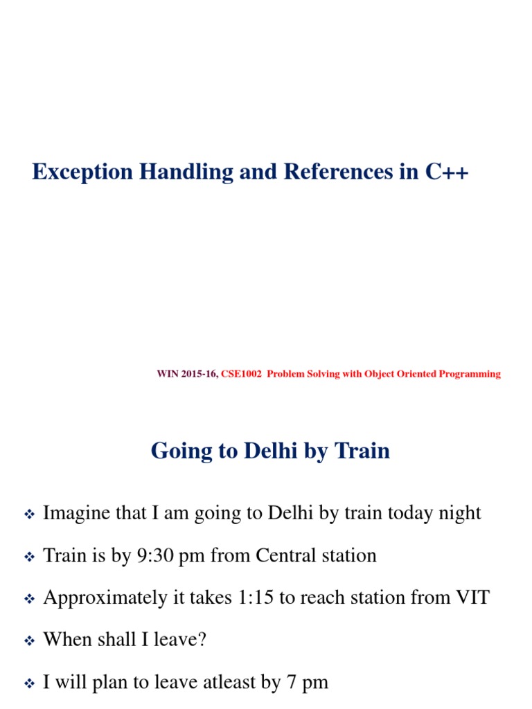 Exception Handling Pdf Parameter Computer Programming Subroutine
