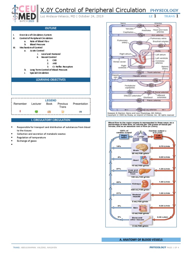 Control of Peripheral Circulation: An In-Depth Examination of ...