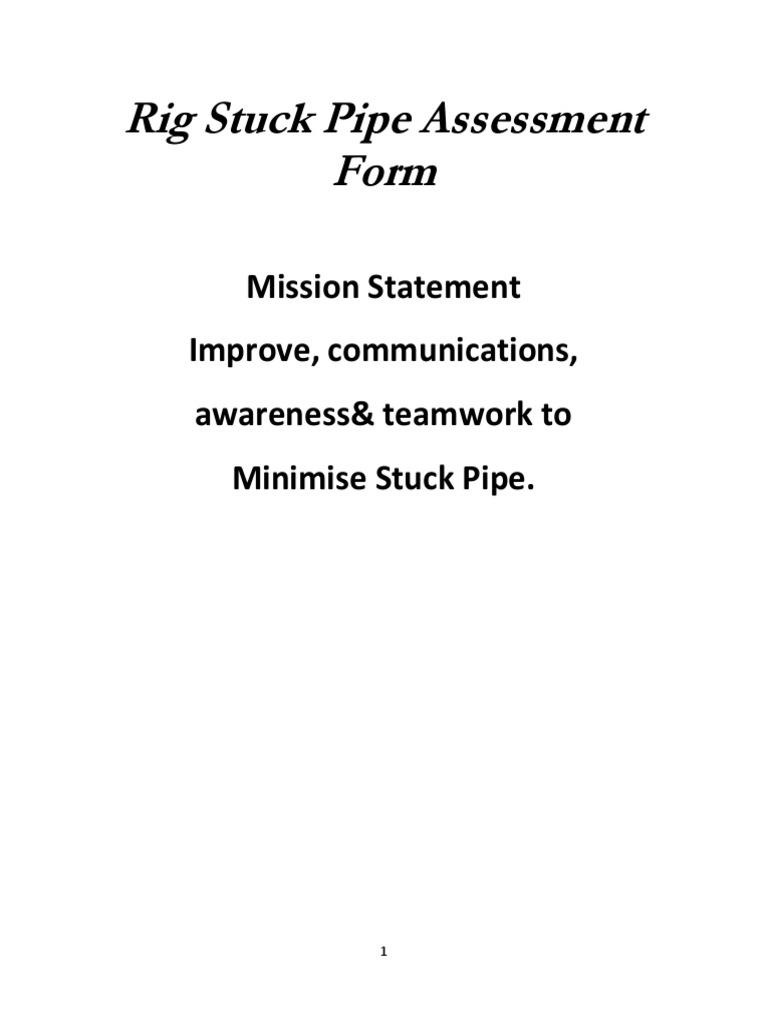 Rig Stuck Pipe Assessment Form | PDF | Geotechnical Engineering | Nature