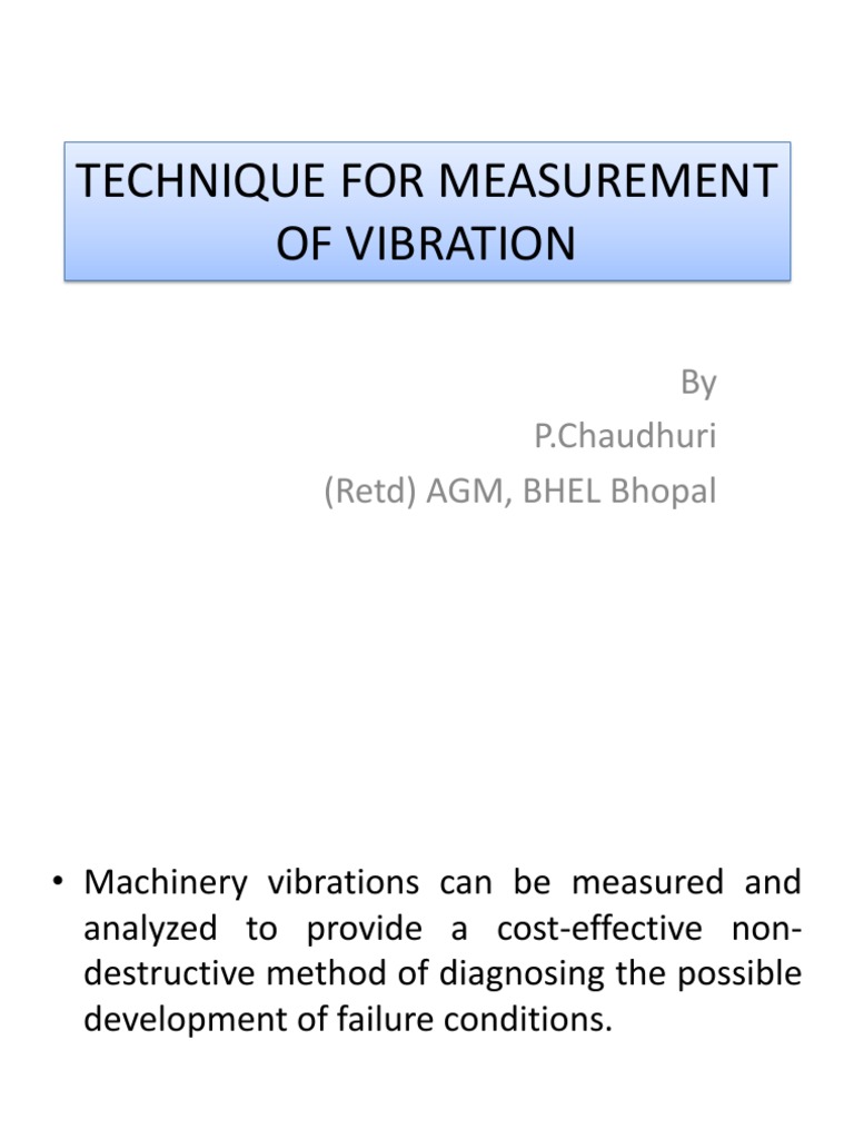 Techniques of Vibration Measurement | PDF | Bearing (Mechanical) | Wind ...