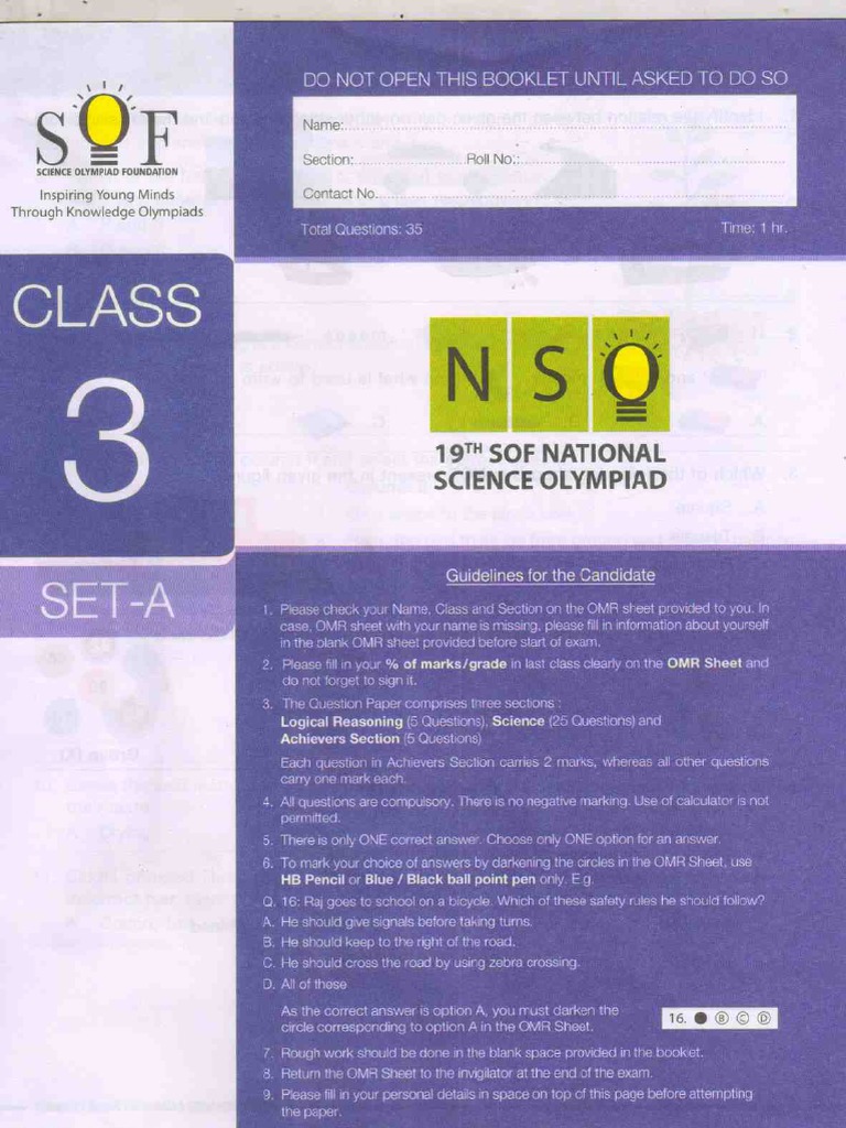 Class 3 Nso 19th Nso PDF | PDF