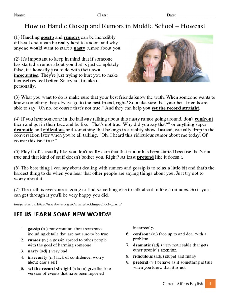 How To Avoid Gossip | PDF