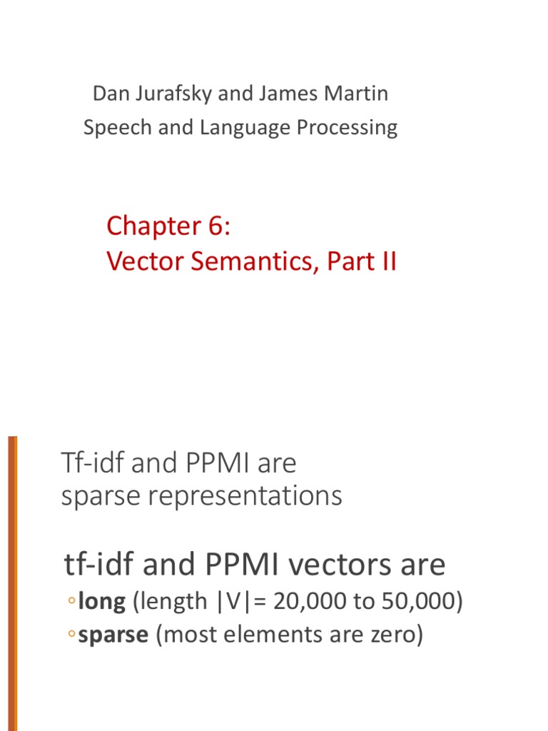 Dense Vector Semantics for Speech and Language Processing | PDF ...