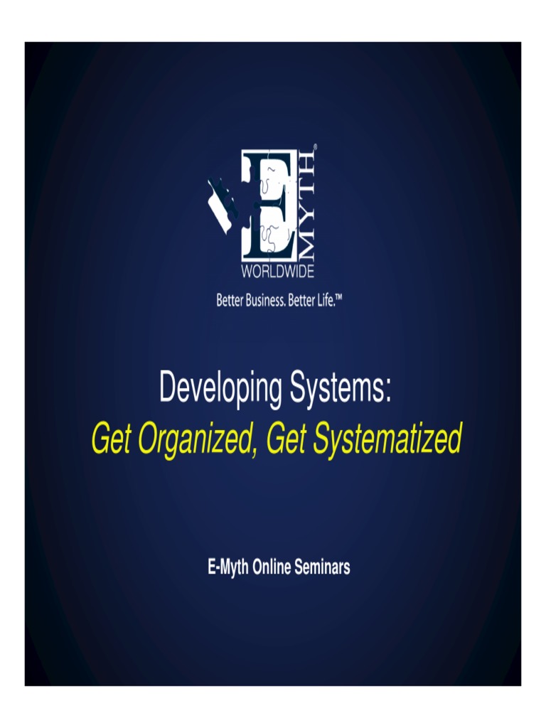 Developing Systems:: Get Organized, Get Systematized | PDF | Business ...