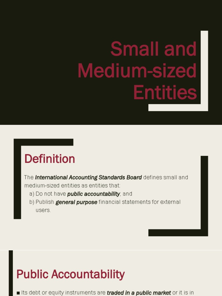 Small and Medium-Sized Entities | PDF | Financial Statement ...