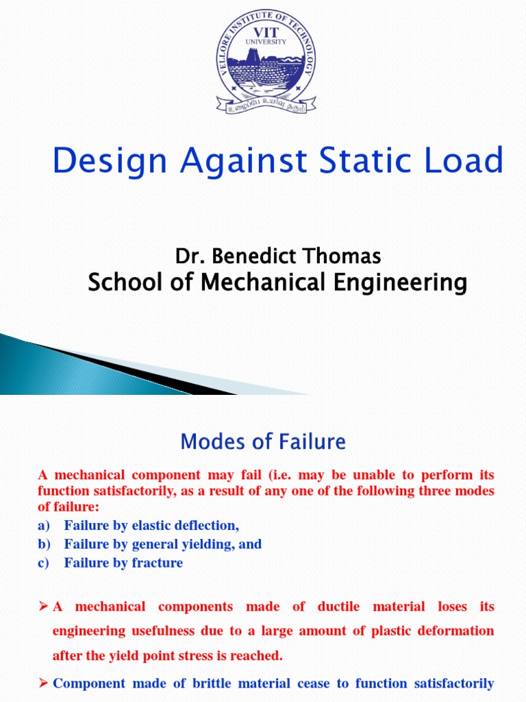 Design Against Static Load | PDF | Bending | Deformation (Engineering)