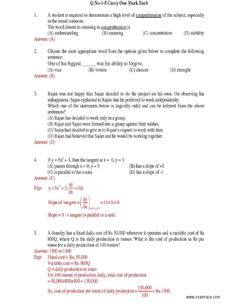 GATE Chemical Engineering Solved Paper 2014 | PDF | Viscosity ...