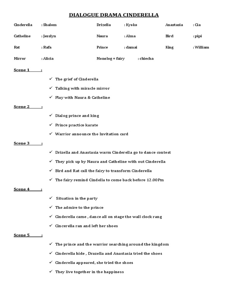 Cinderella Dialogue Script | PDF | Cinderella