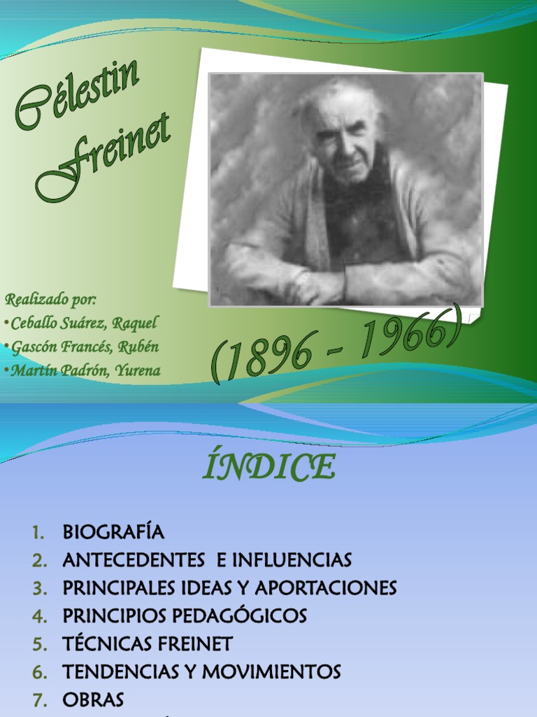 Legado Pedagógico de Célestin Freinet | PDF | Aprendizaje | Modificación de comportamiento