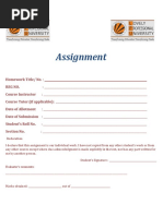 KKHSOU Assignment Front Page PDF | PDF