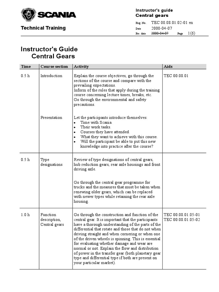 Training Scania 2 | PDF | Gear | Mechanical Engineering
