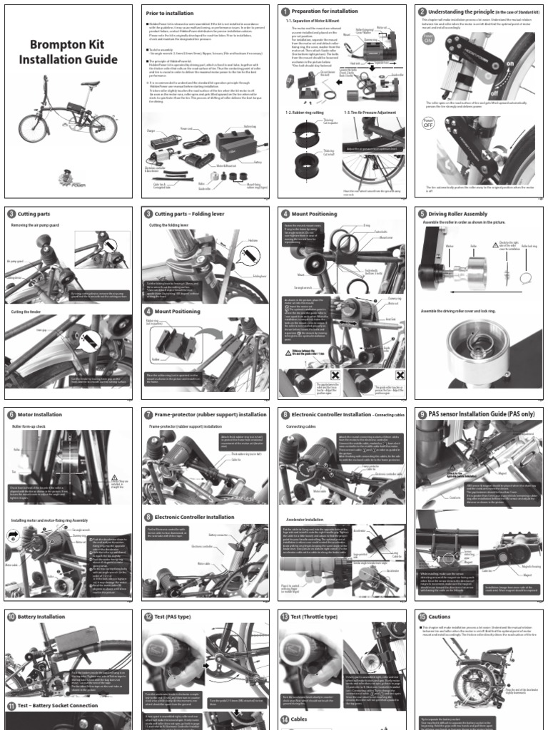 Brompton Install Guide A3 2page | PDF | Screw | Tire