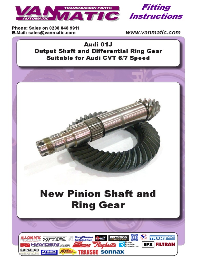 01j Audi Multitronic | PDF | Gear | Machines