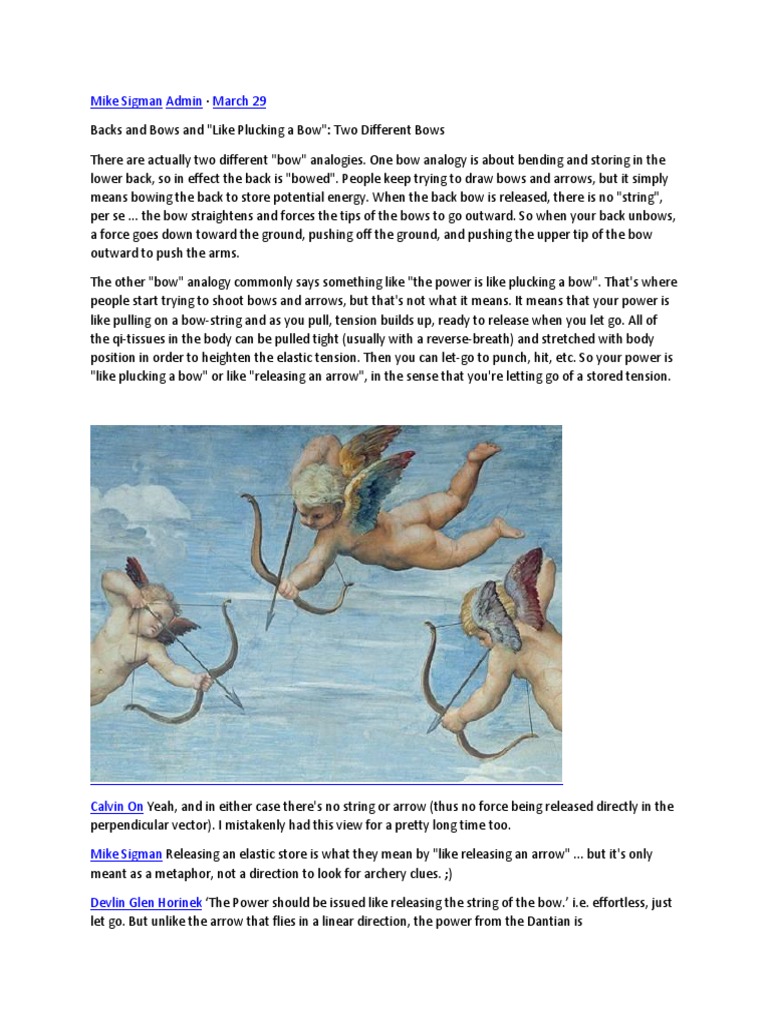 Understanding the 'Bow' Analogy in Tai Chi | PDF | Bow And Arrow ...