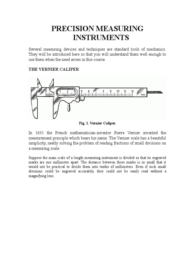 Precision Measuring Instruments | PDF | Teaching Mathematics | Nature